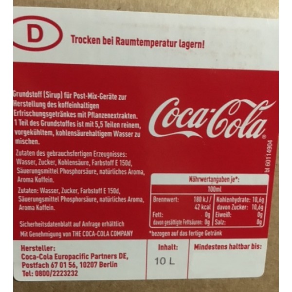 Coca Cola® Postmix 10 l - PostmixSirup24.com